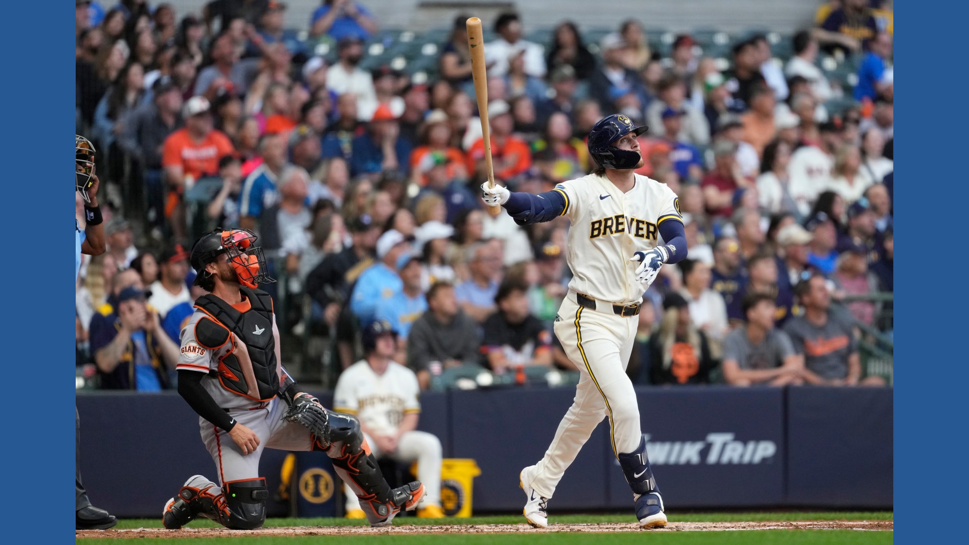 Brice Turang breaks out of his 0-for-21 slump as Brewers trounce Giants ...