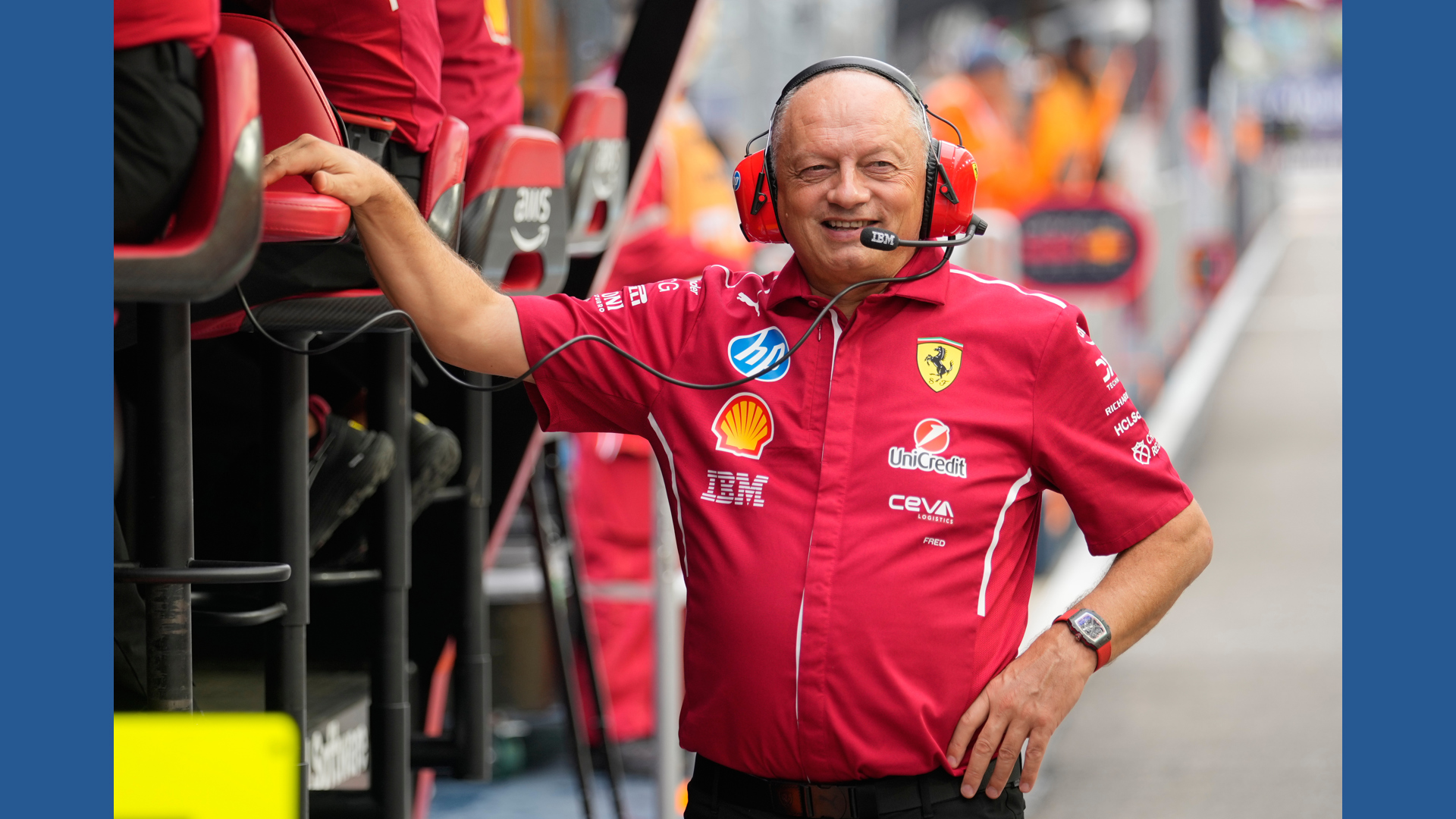 Ferrari team principal Fred Vasseur back at the track for Monaco Grand ...