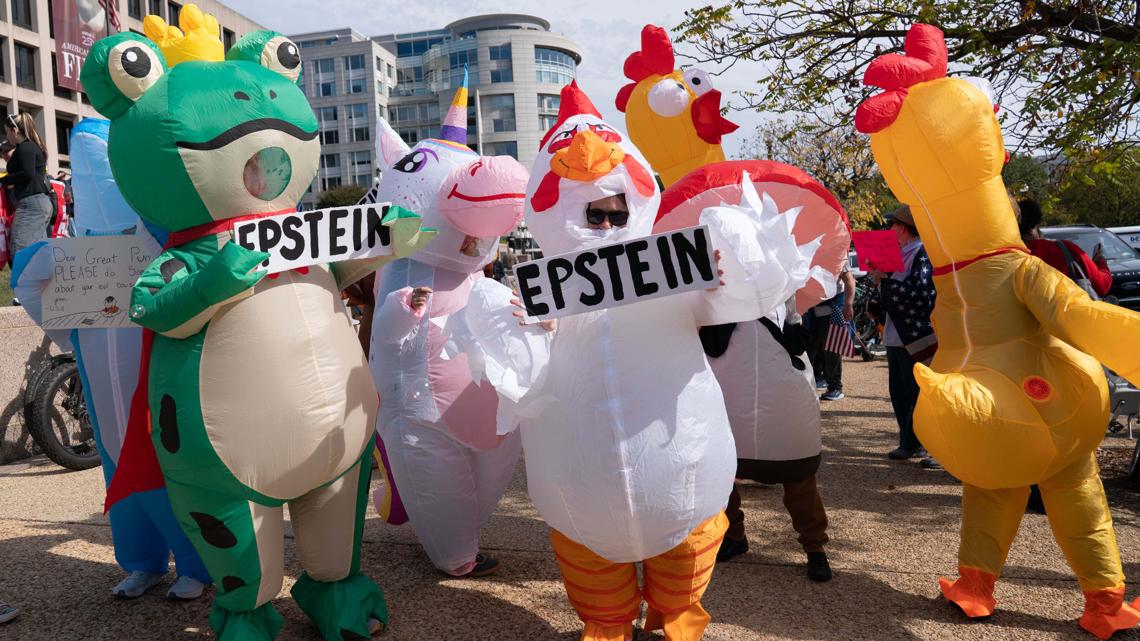 Why do people wear inflatable costumes to 'No Kings' protests? | khou.com