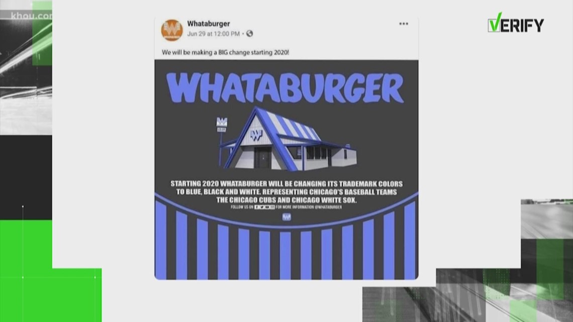 VERIFY: Is Whataburger getting a black and blue makeover? | khou.com
