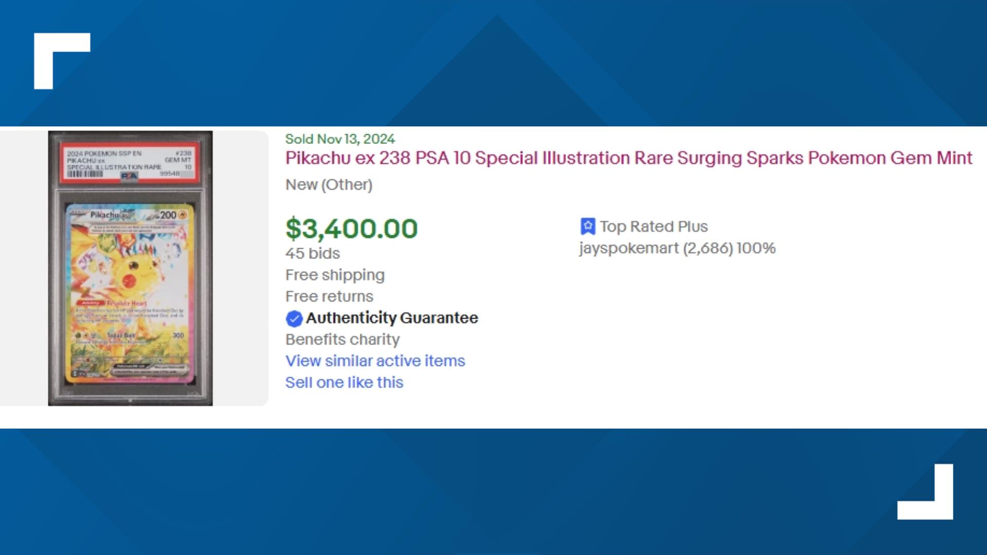 New Pikachu card value soars to $600 days after release | khou.com