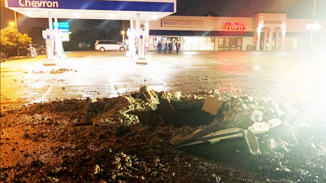 Photos show 15-foot hole left by lightning strike | khou.com