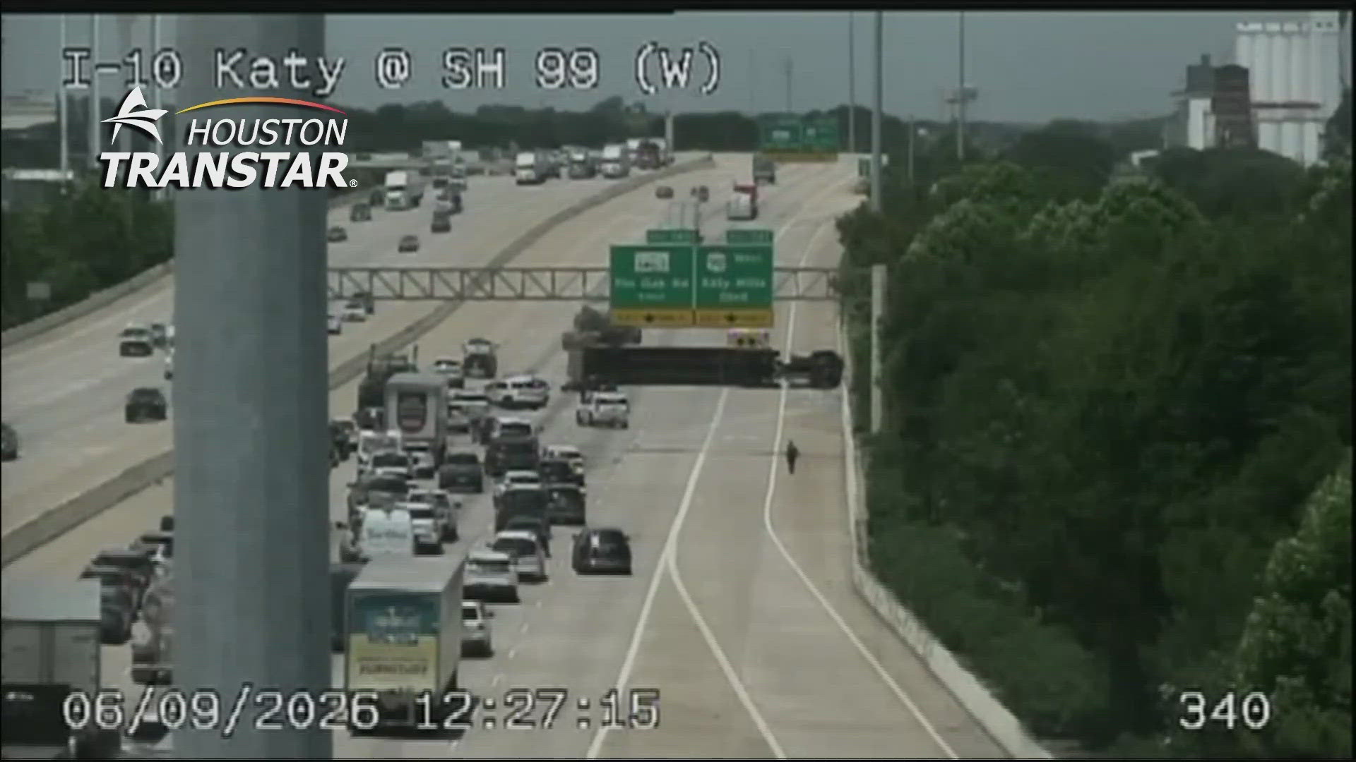 Overturned 18-wheeler impacting traffic on I-10 near Katy Mills Mall ...