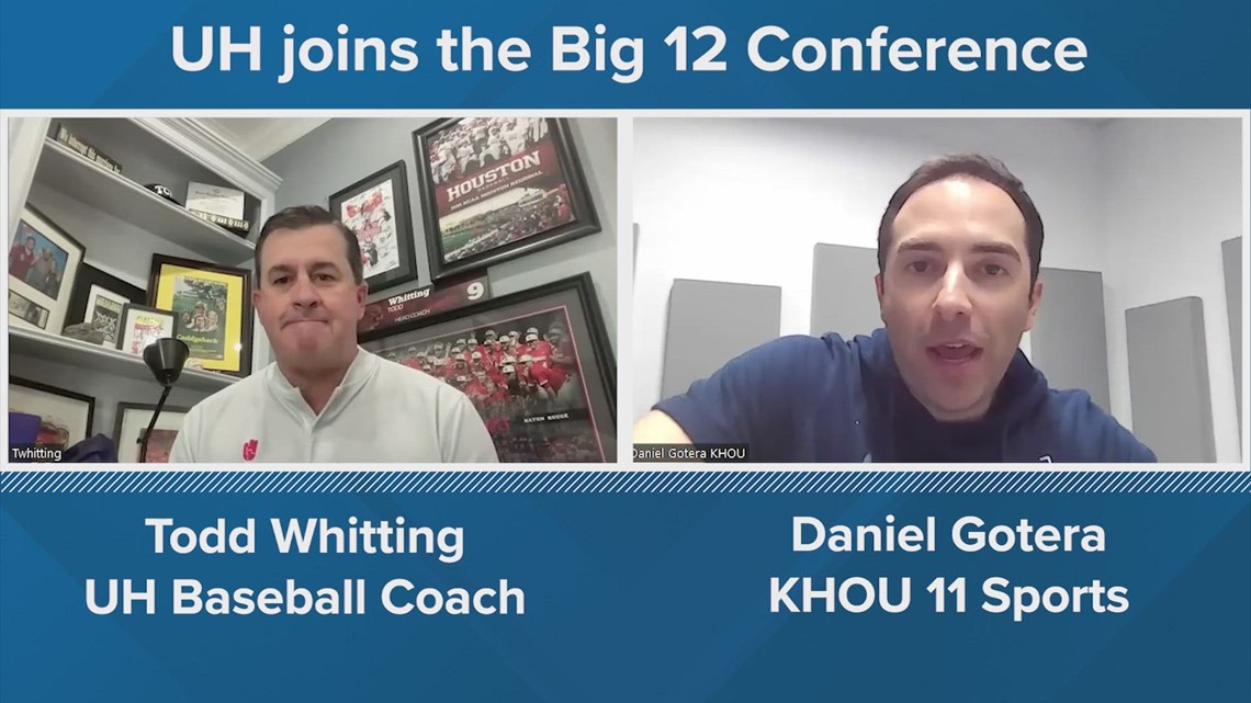 Daniel Gotera speaks with UH baseball coach Todd Whitting as Cougars ...