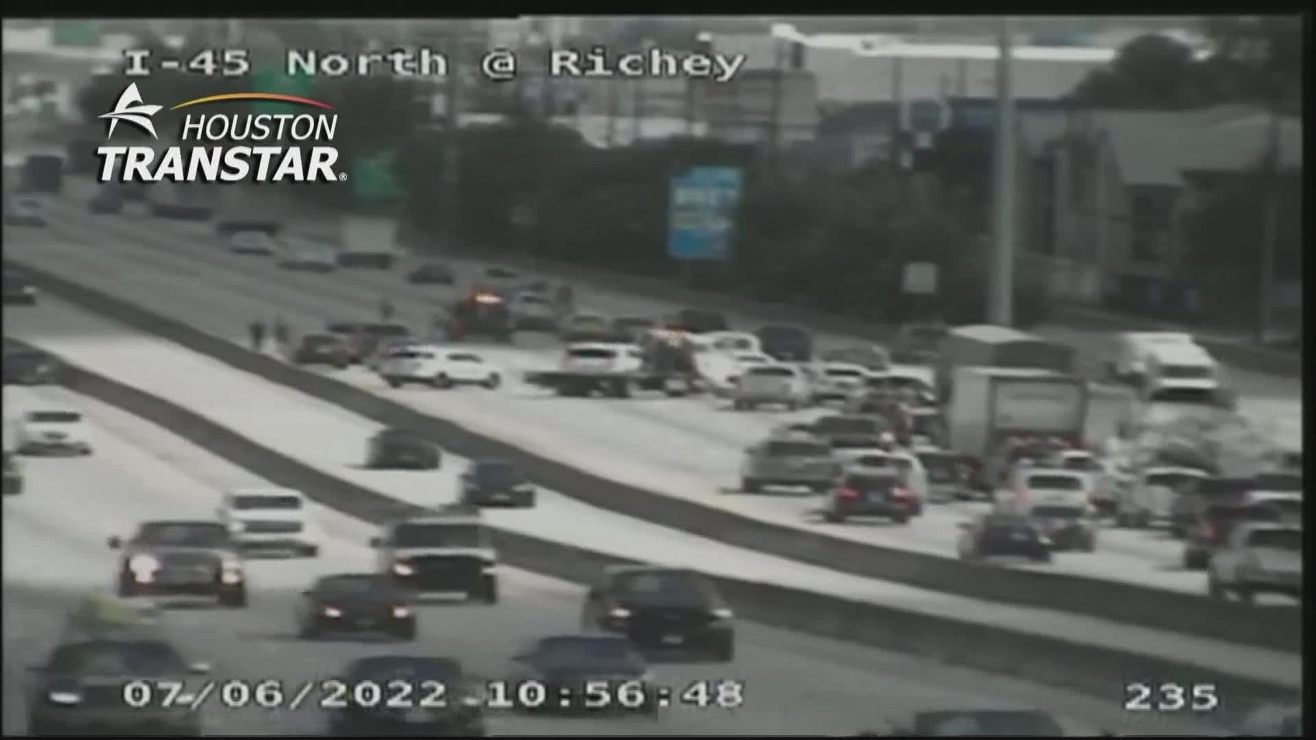 HCSO: Motorcycle driver injured in North Freeway crash after shots ...