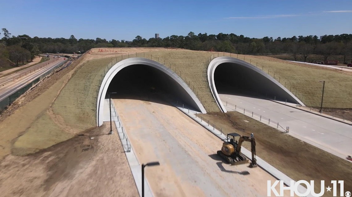 New drone video of the Memorial Park Land Bridge Tunnels | khou.com