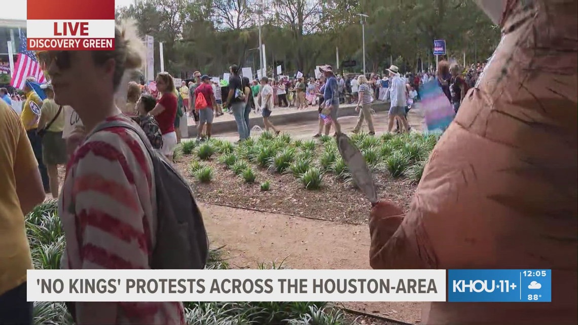 Houston 'No Kings' protest starts following Austin national guard ...