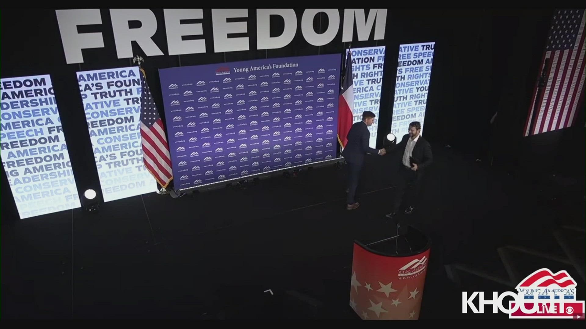 Lt. Col. Allen West, Rep. Dan Crenshaw and US Sen. Ted Cruz speak at ...