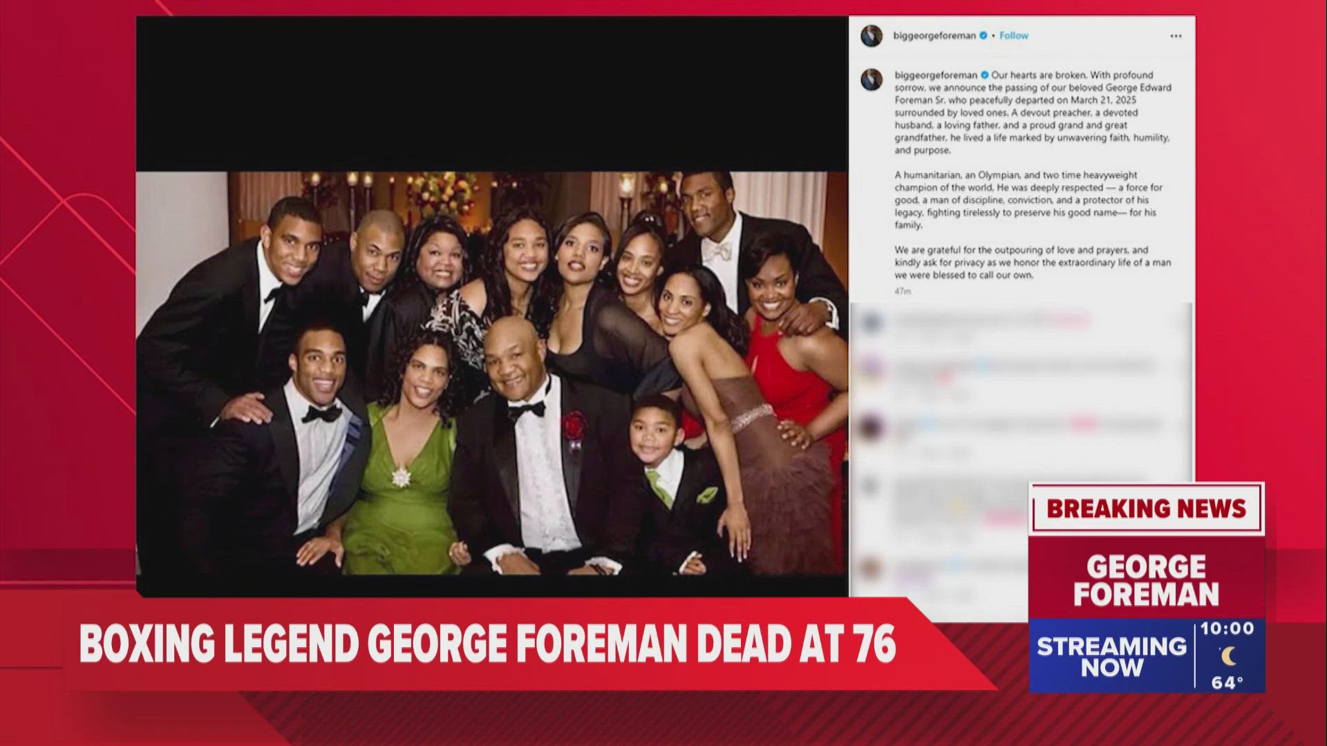 George Foreman dies at 76 surrounded by family | khou.com