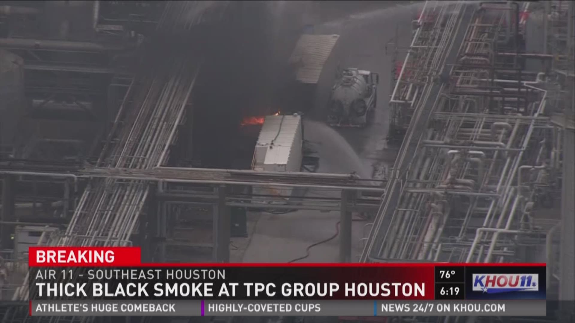 Thick black smoke at TPC Group Houston | khou.com