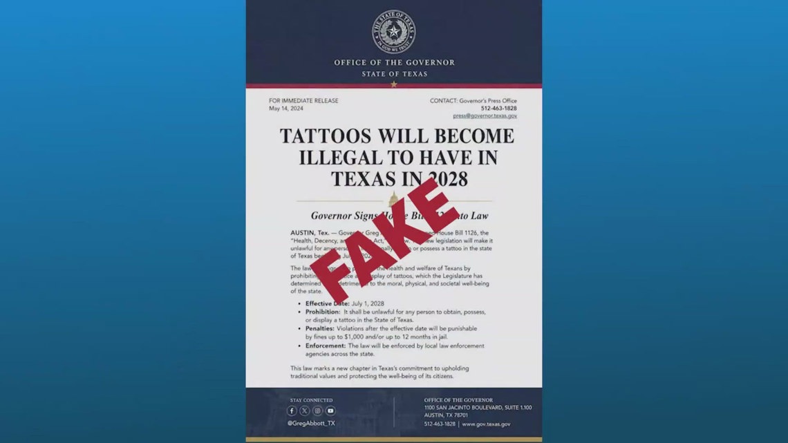False claims resurface about Texas banning tattoos | khou.com