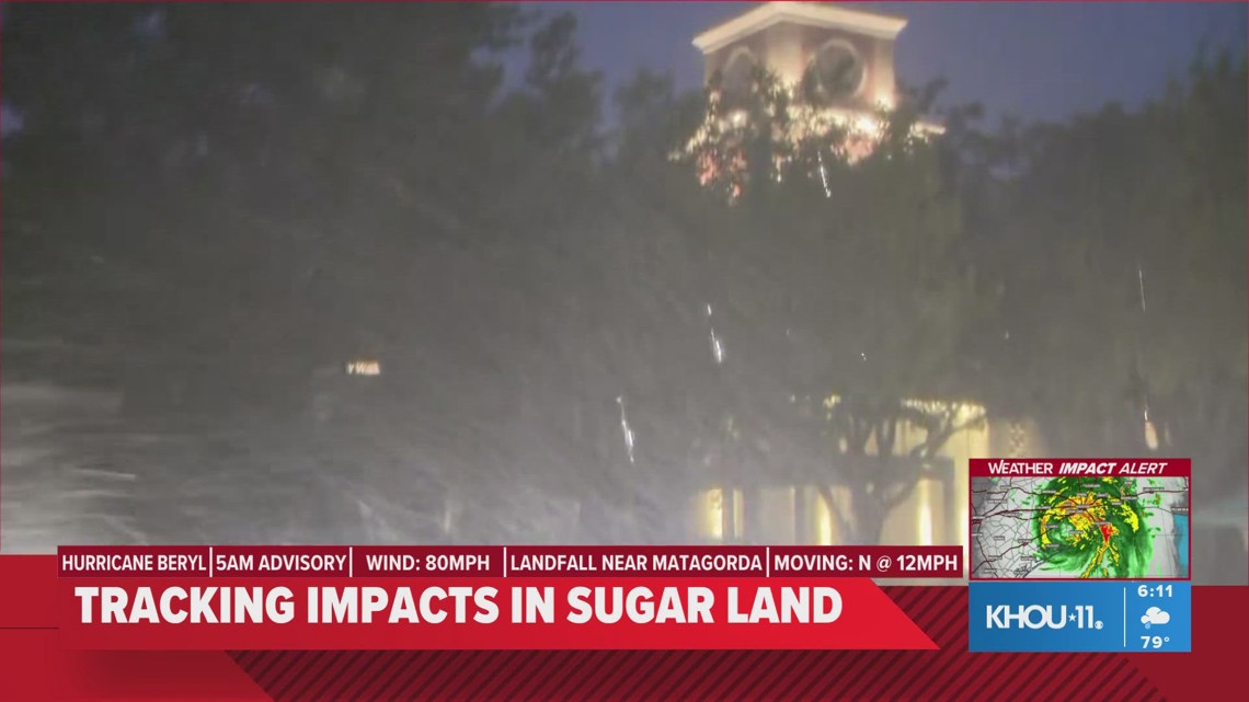 Rain moving sideways as Hurricane Beryl pushes into Sugar Land | khou.com