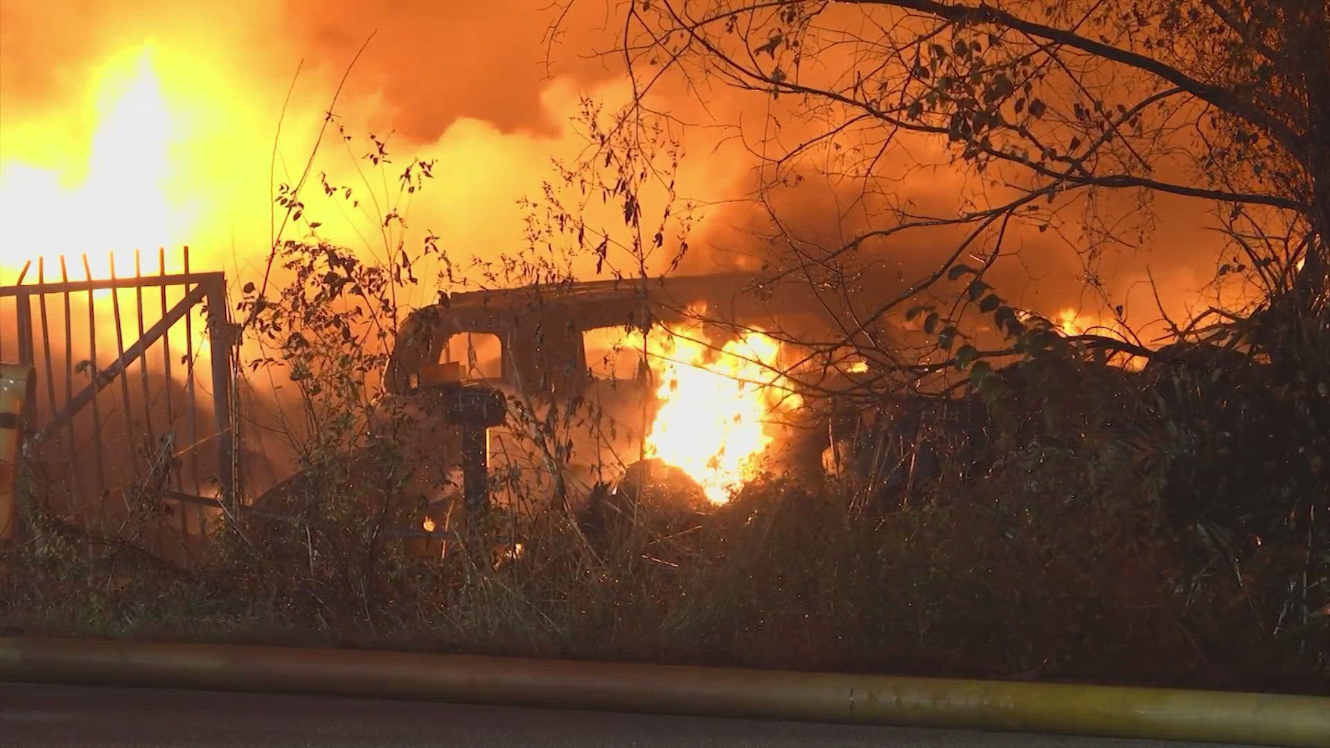 Massive warehouse fire erupts on Liberty Road in northeast Houston ...