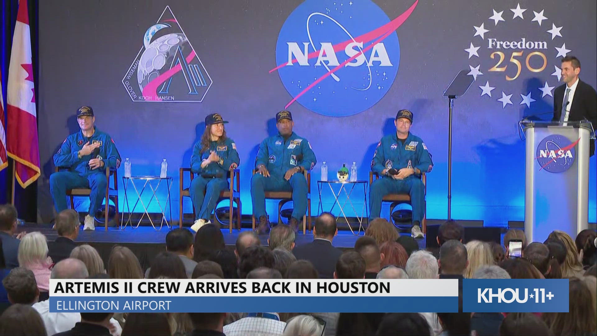Artemis II astronauts make first public comments since arriving back on ...