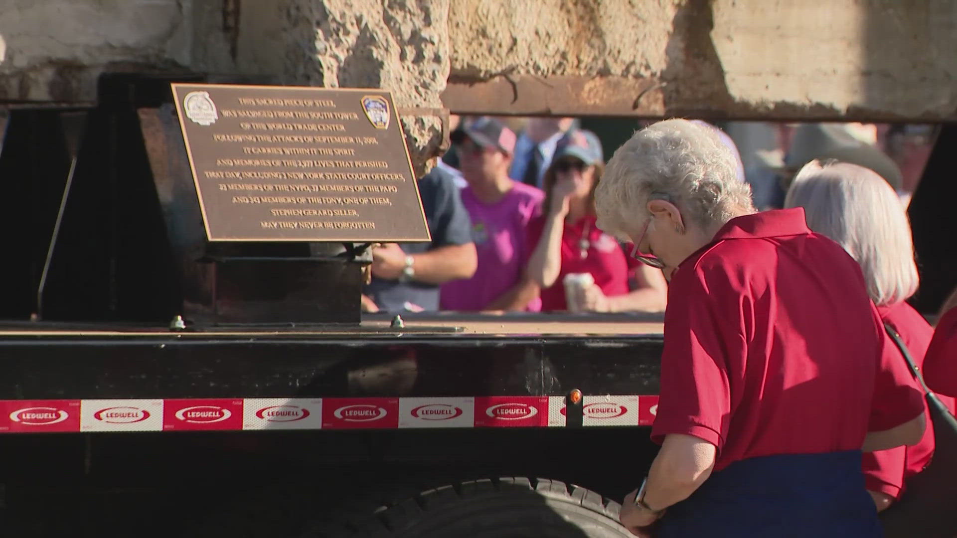 Steel beam from World Trade Center stops in Houston as part of 9/11 ...