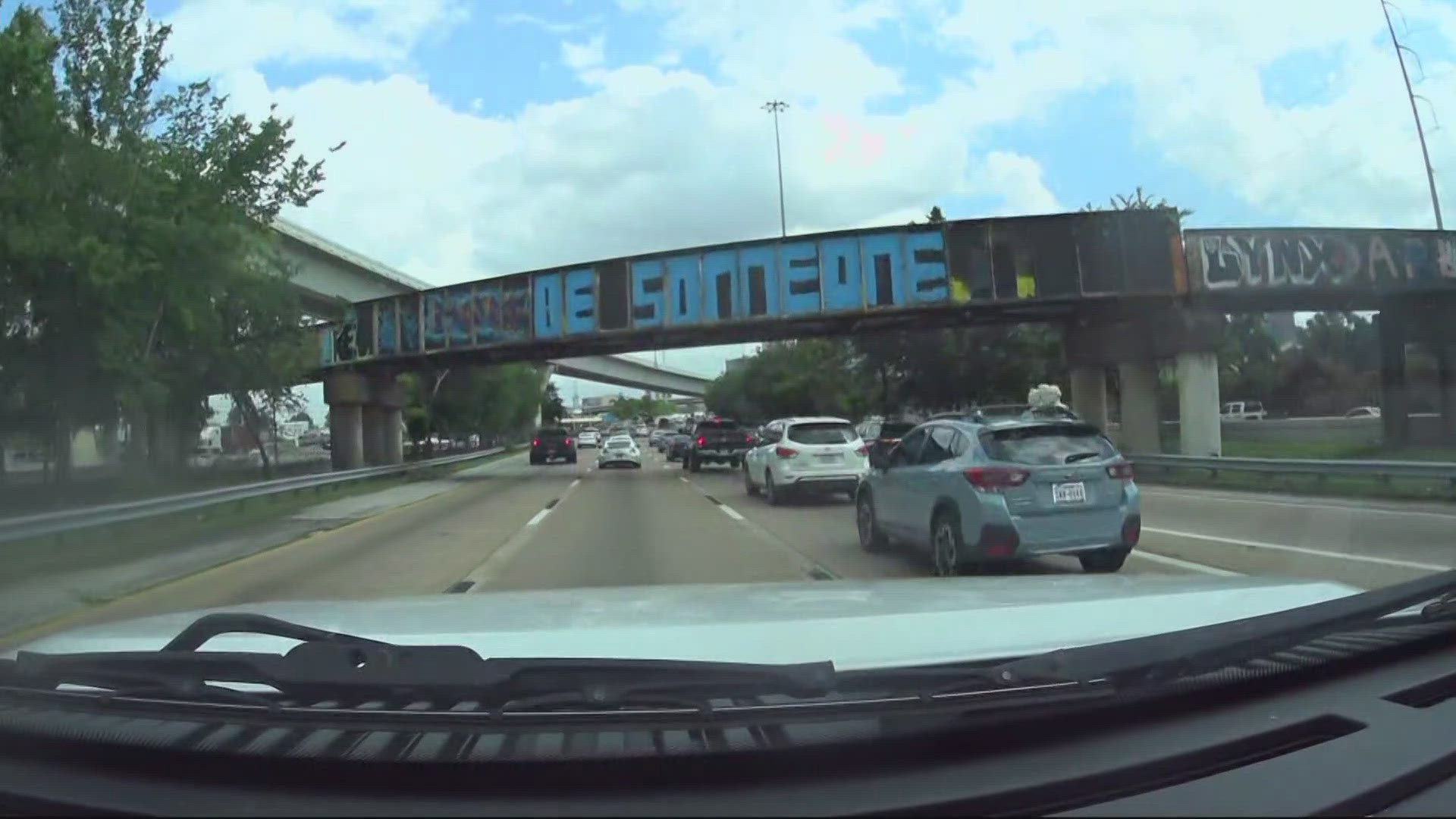 Be Someone mural restored after latest graffiti defacing in Houston ...