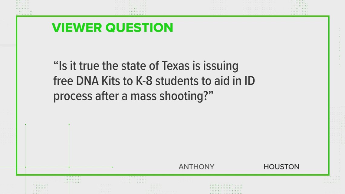 VERIFY: Texas school DNA kits are not in response to mass shootings ...