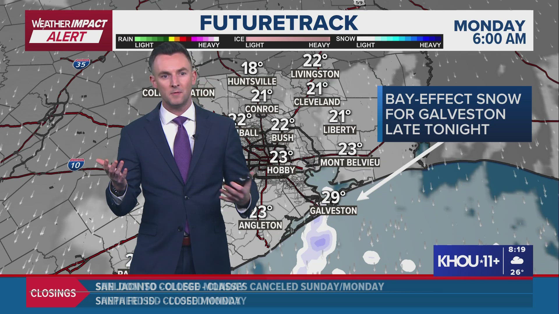 Houston area sees snow flurries as extreme cold triggers bay effect ...