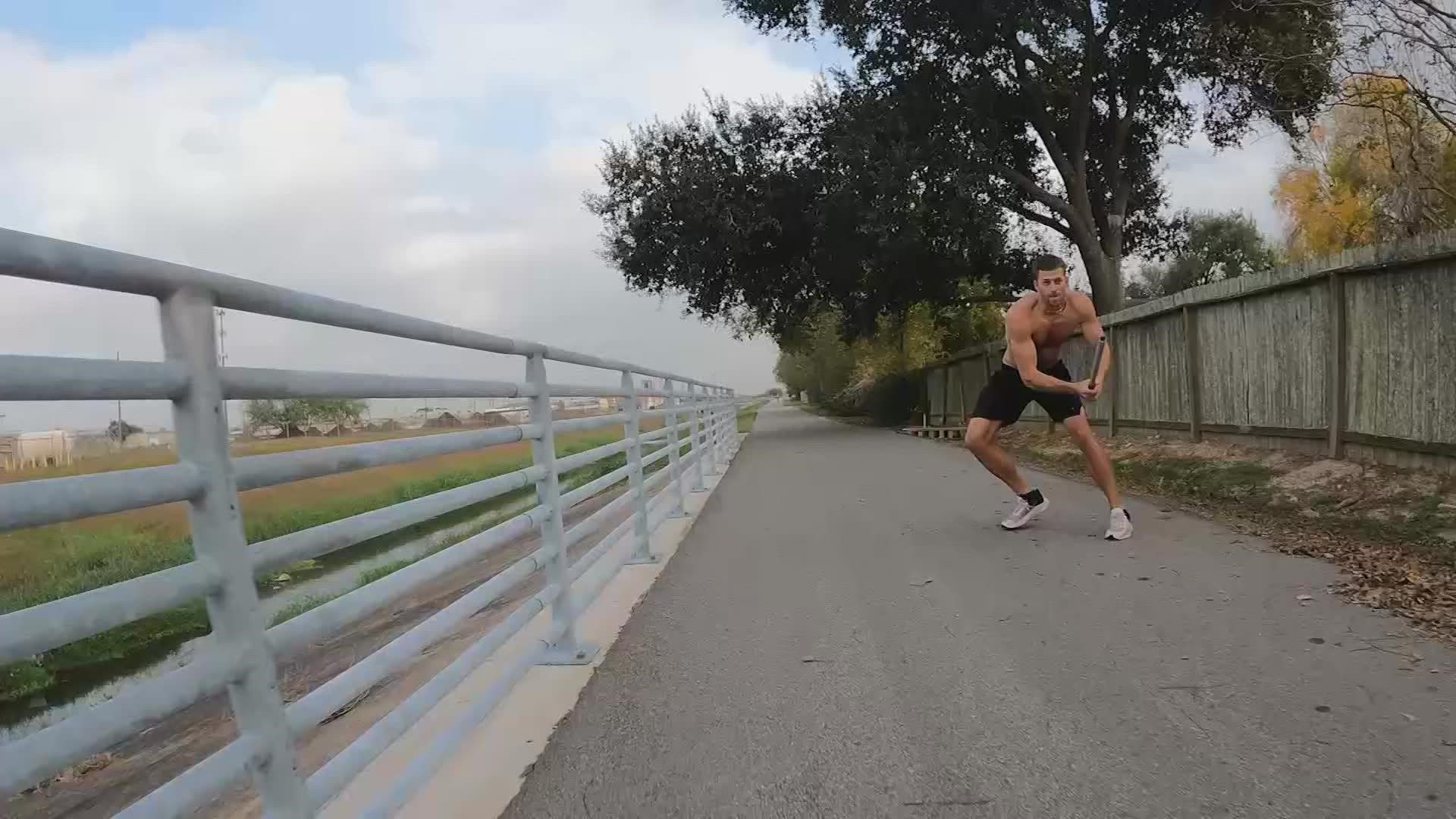 Man's metal pipe attack on bicyclist in Katy caught on camera | khou.com