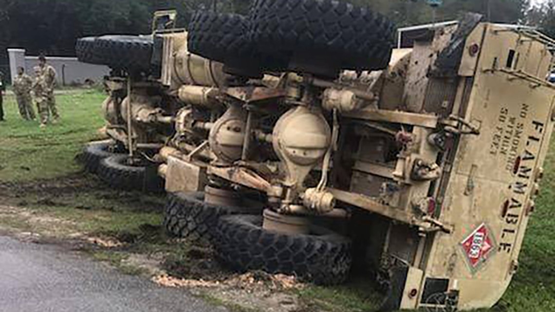 Military vehicle rolls over in Montgomery County, shuts down Texas 105 ...