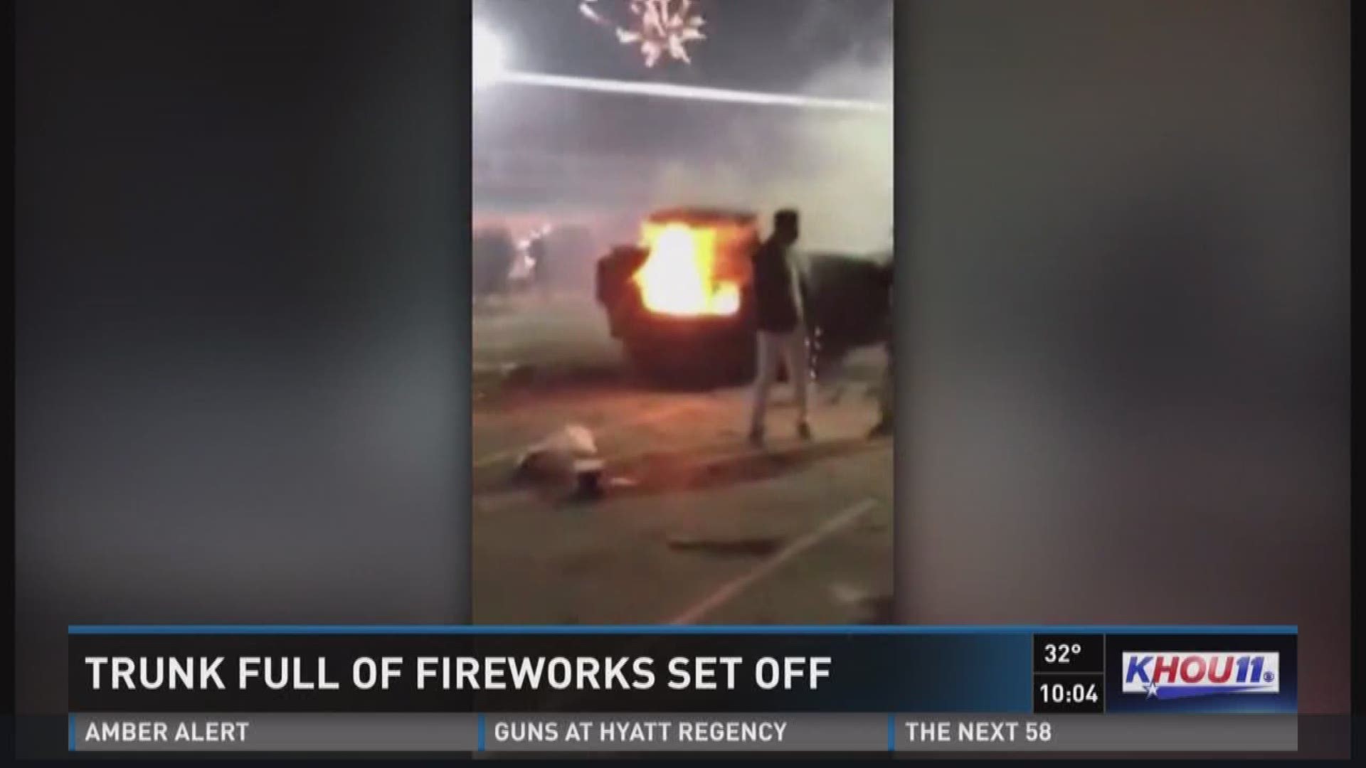 Car trunk full of fireworks catches fire | khou.com