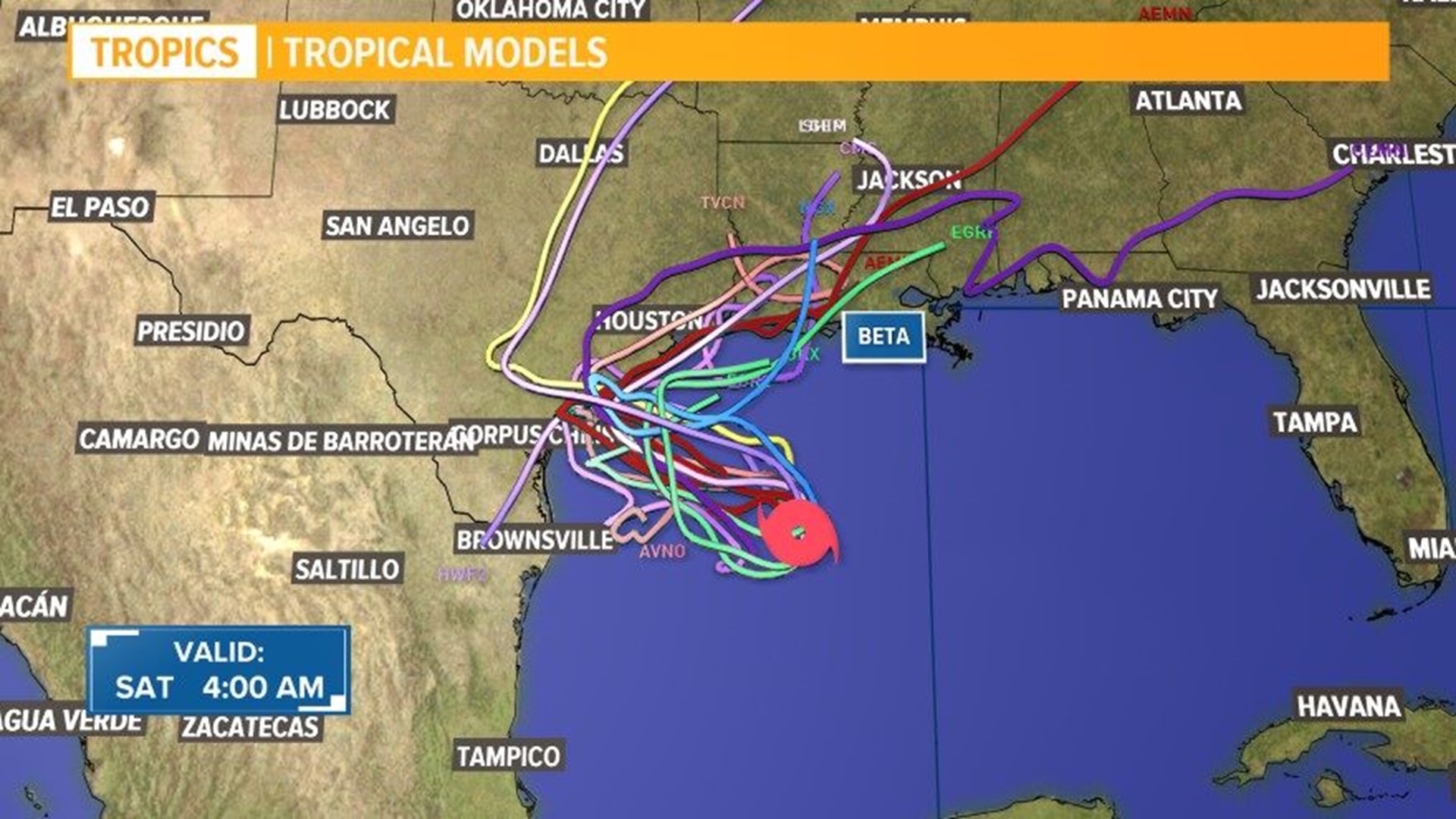Texas residents watch Tropical Storm Beta track in Gulf of Mexico ...