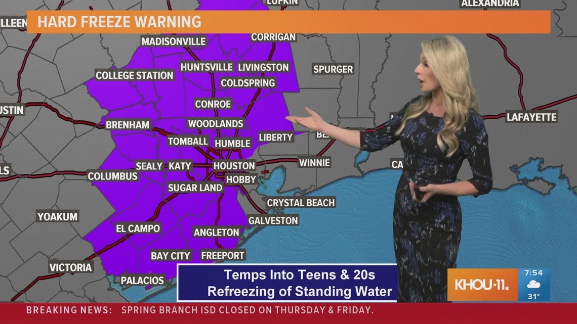 Hard Freeze Warning goes into effect for several Houston-area counties ...