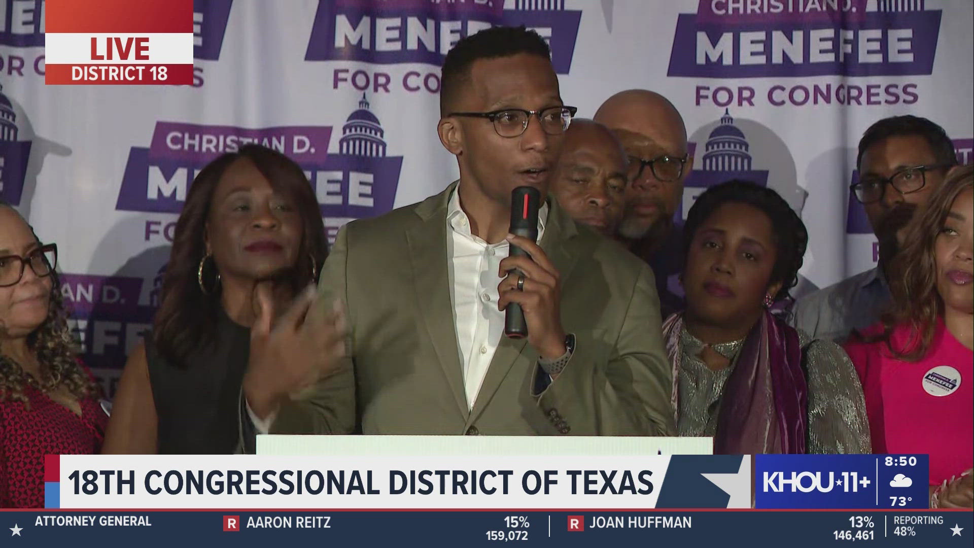 TX-18 results pending: Christian Menefee addresses supporters as votes ...