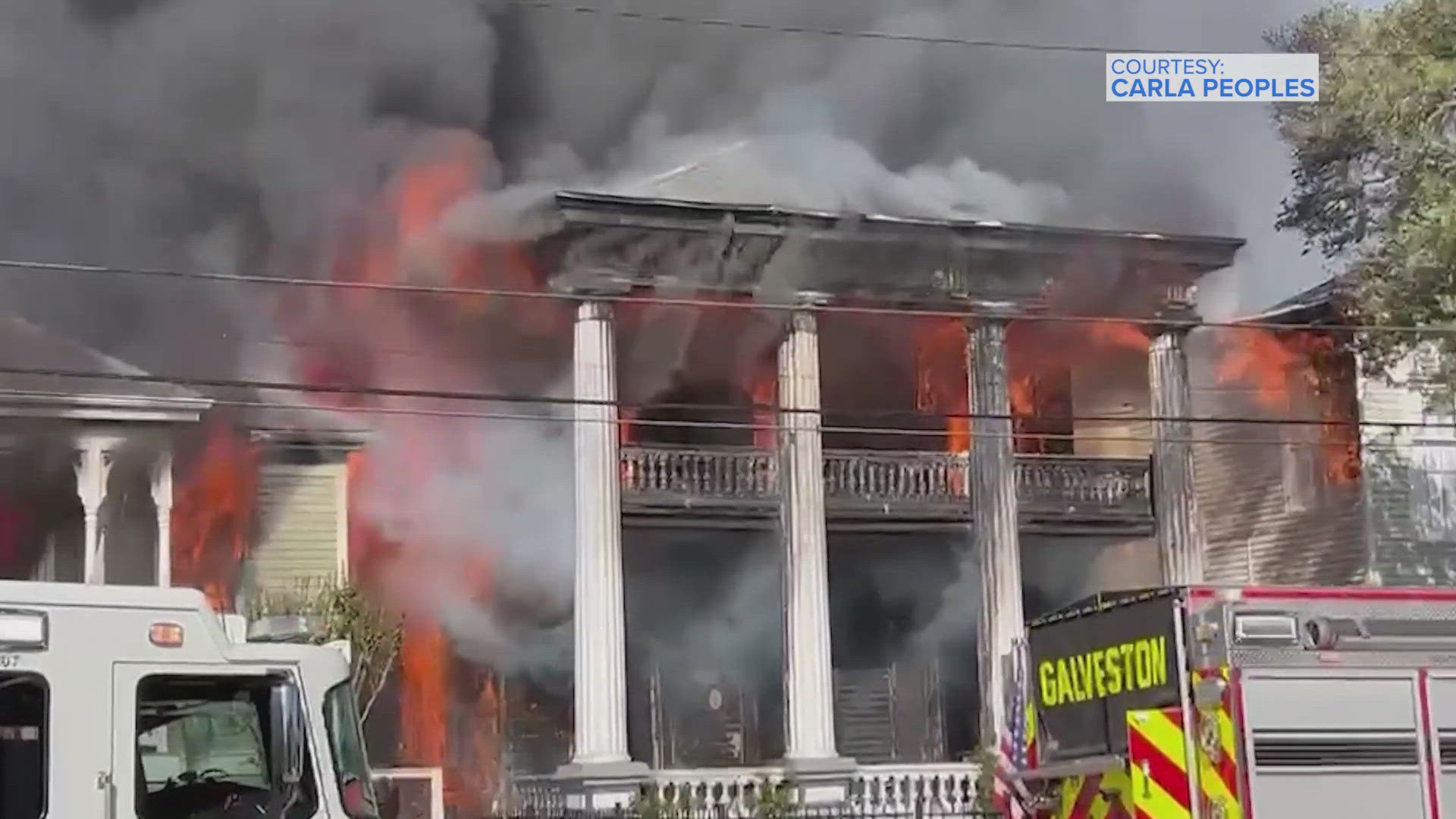 Fire at Galveston's historic Ball Mansion leaves 2 hospitalized | khou.com