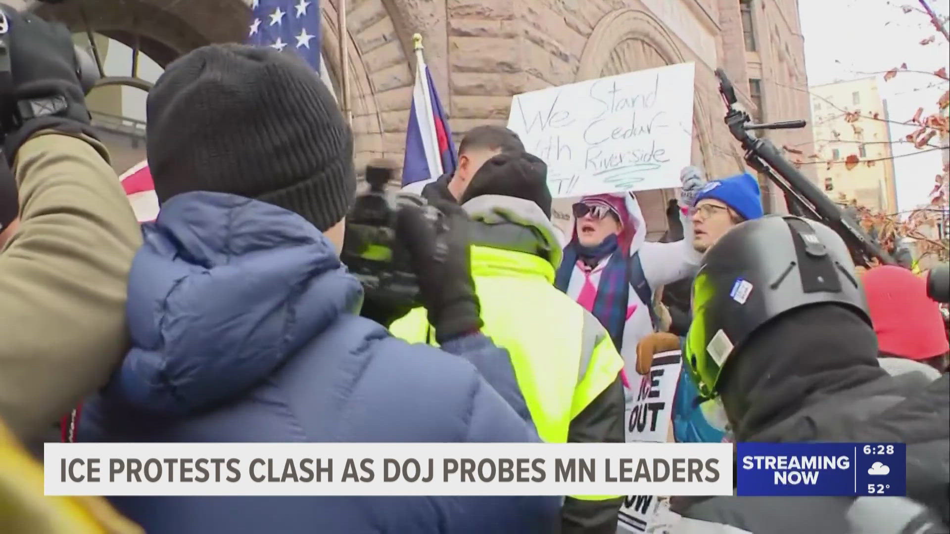 ICE protests clash as DOJ probes Minnesota leaders | khou.com