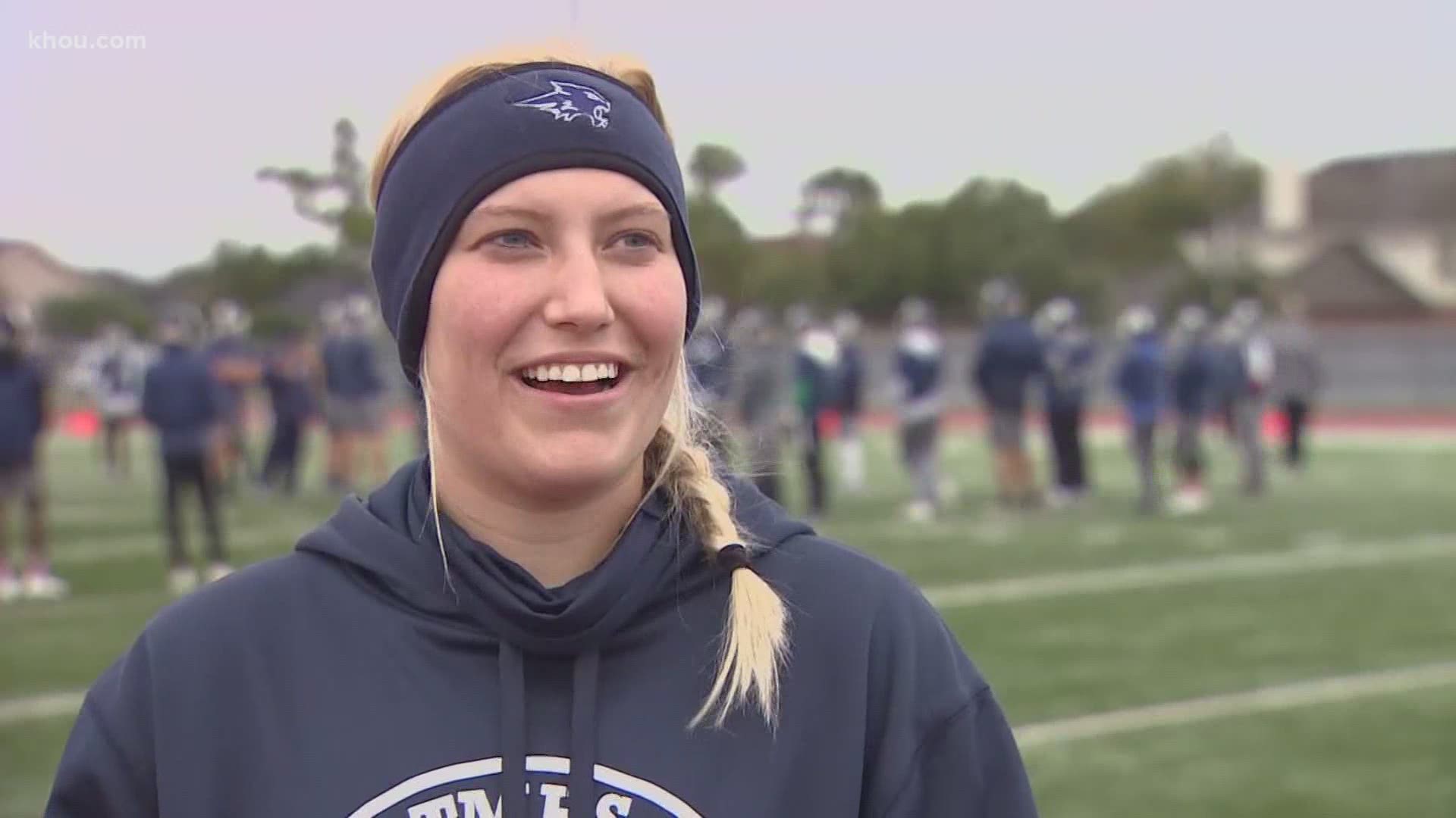 Tomball Memorial HS enjoying success with first female kicker in team ...