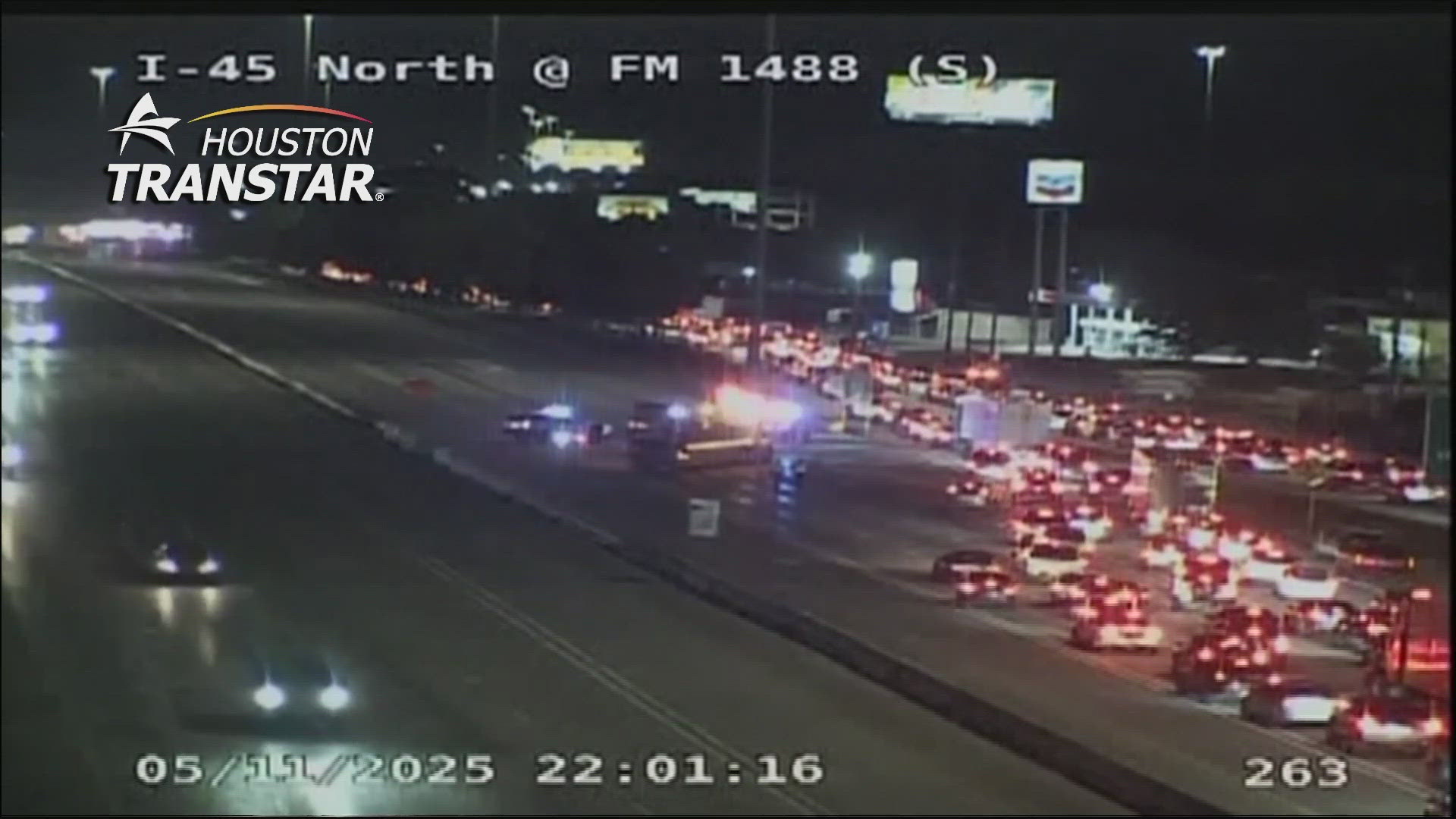 I-45 blocked at FM 1488 due to crash | khou.com