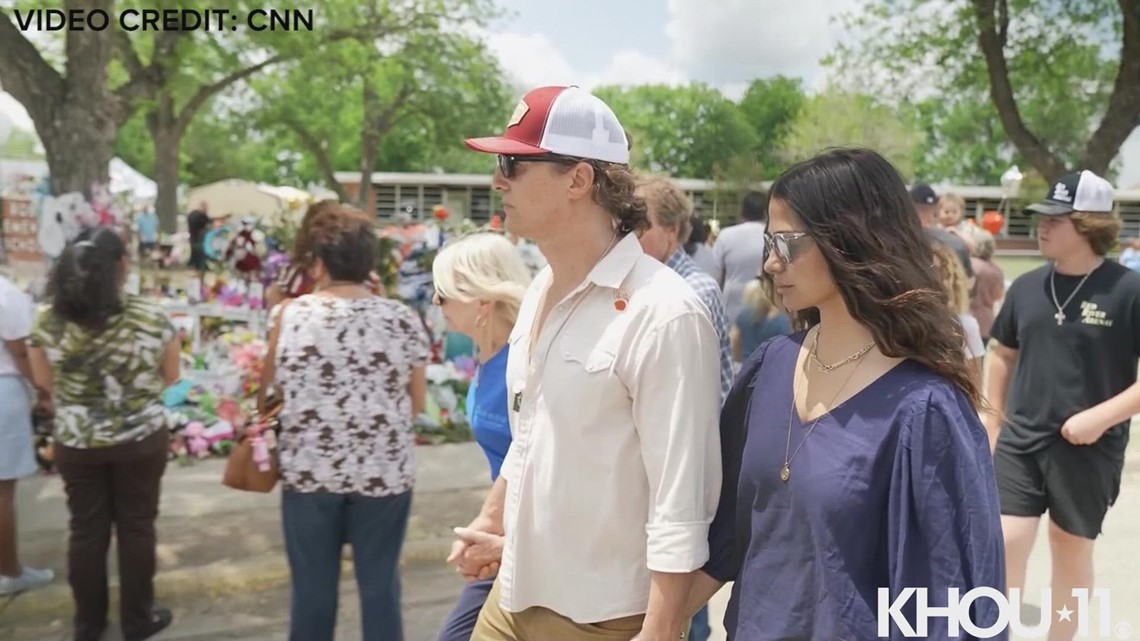 Matthew McConaughey visits Uvalde memorial site a week after deadly ...