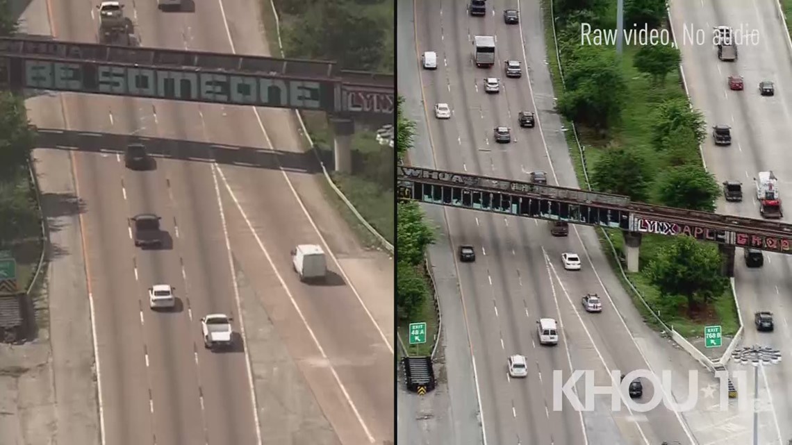 Someone covered up Houston's 'Be Someone' bridge with black paint ...