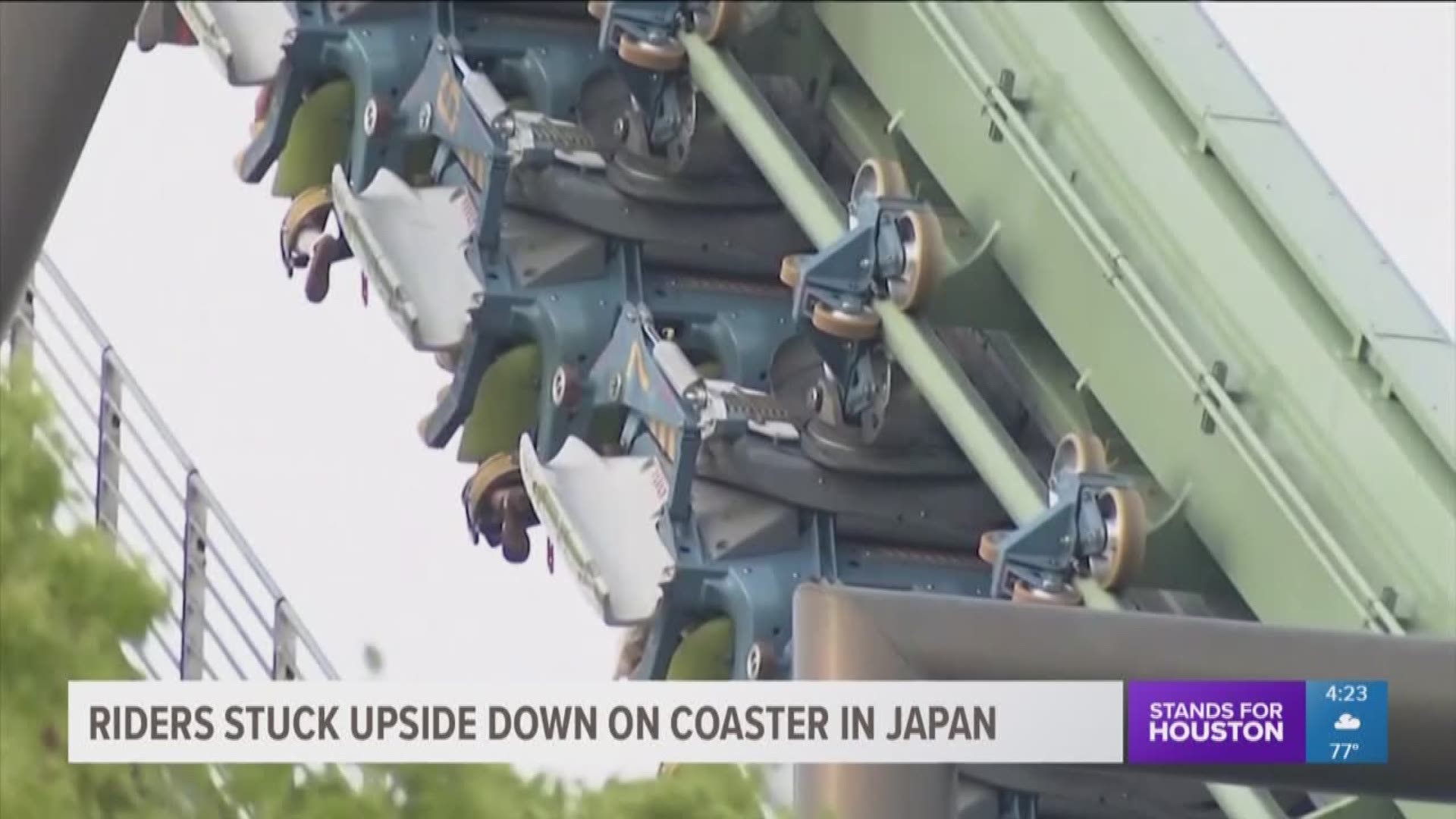 Riders stuck upside down on coaster in Japan | khou.com