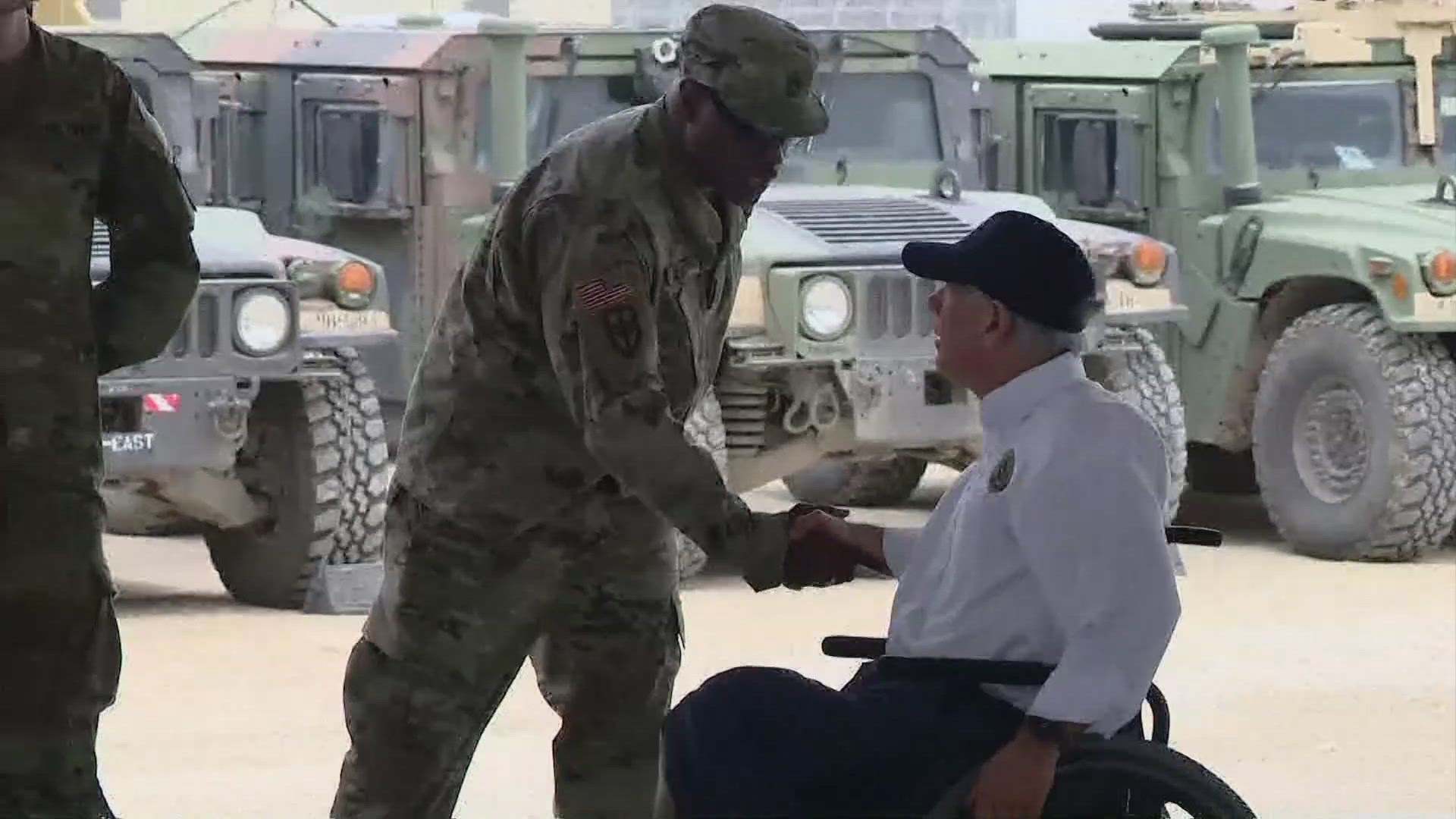Tex Gov. Greg Abbott welcomes National Guard troops to new military ...