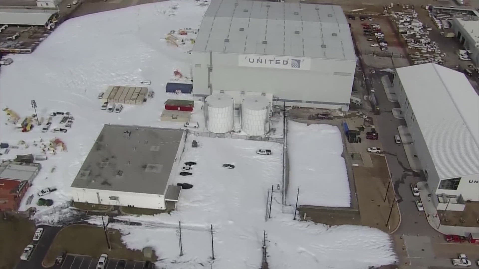 Fire suppression system releases foam at Houston's Bush Airport | khou.com