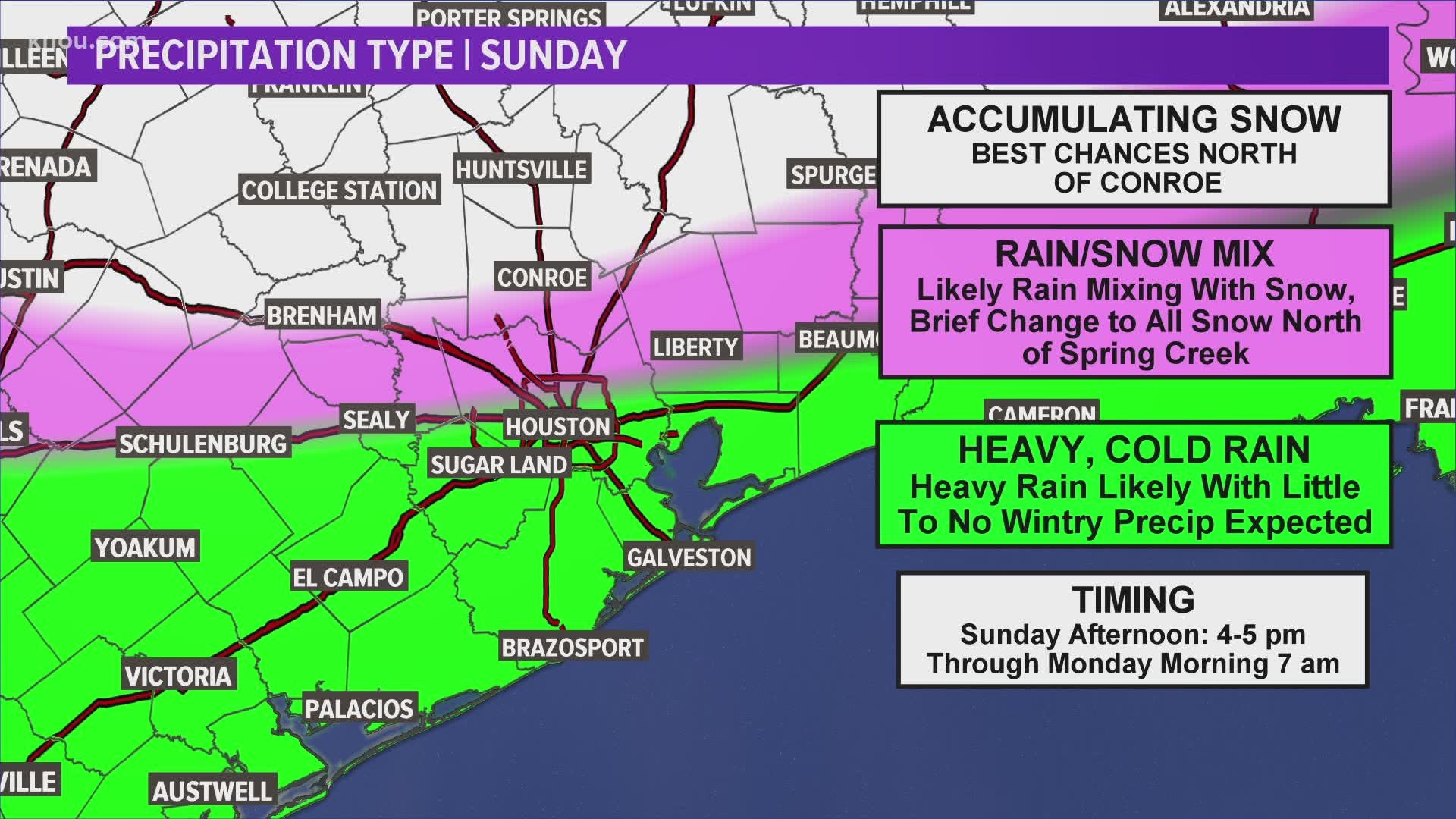 Houston forecast: Northern counties under Winter Storm Warning with ...