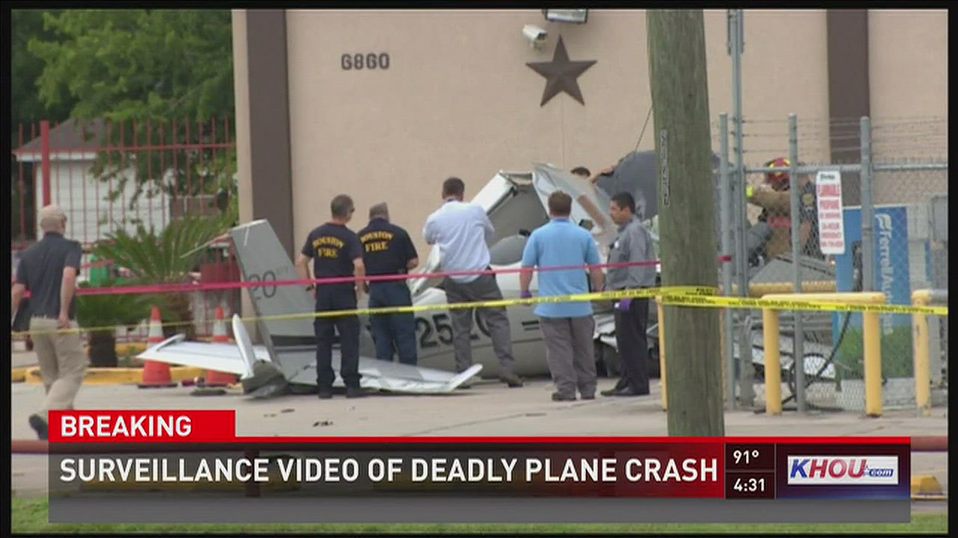 Surveillance camera captured plane crashing into car | khou.com