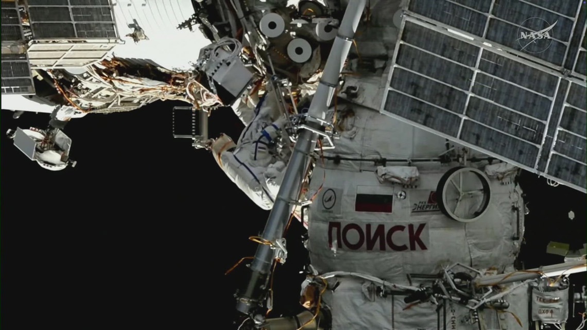 Russian cosmonauts complete spacewalk outside International Space ...