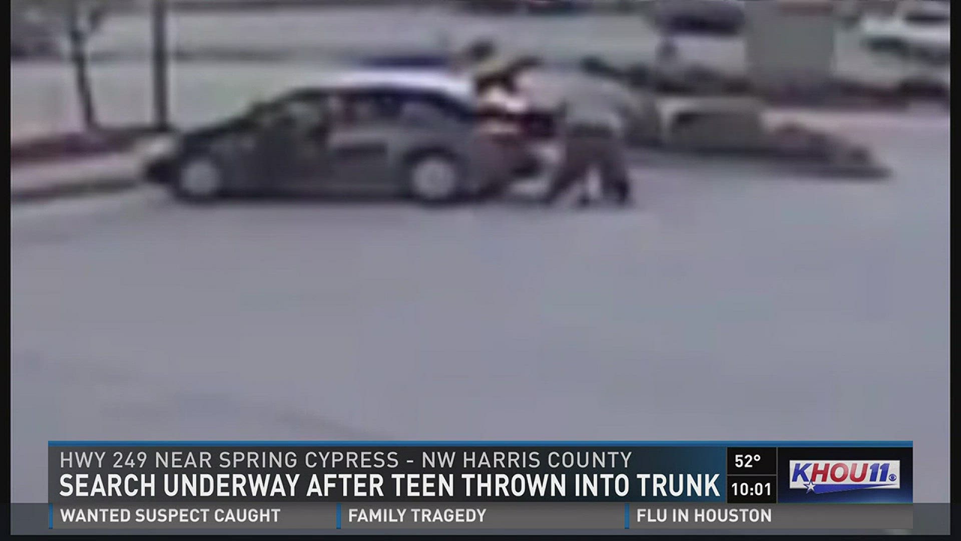 Search underway after video shows teen thrown into trunk | khou.com