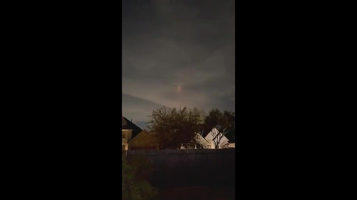 Long vertical light in the north sky over ship channel area | khou.com