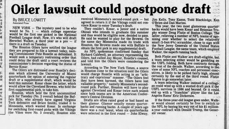 Houston Oilers threatened to halt 1985 NFL Draft | khou.com