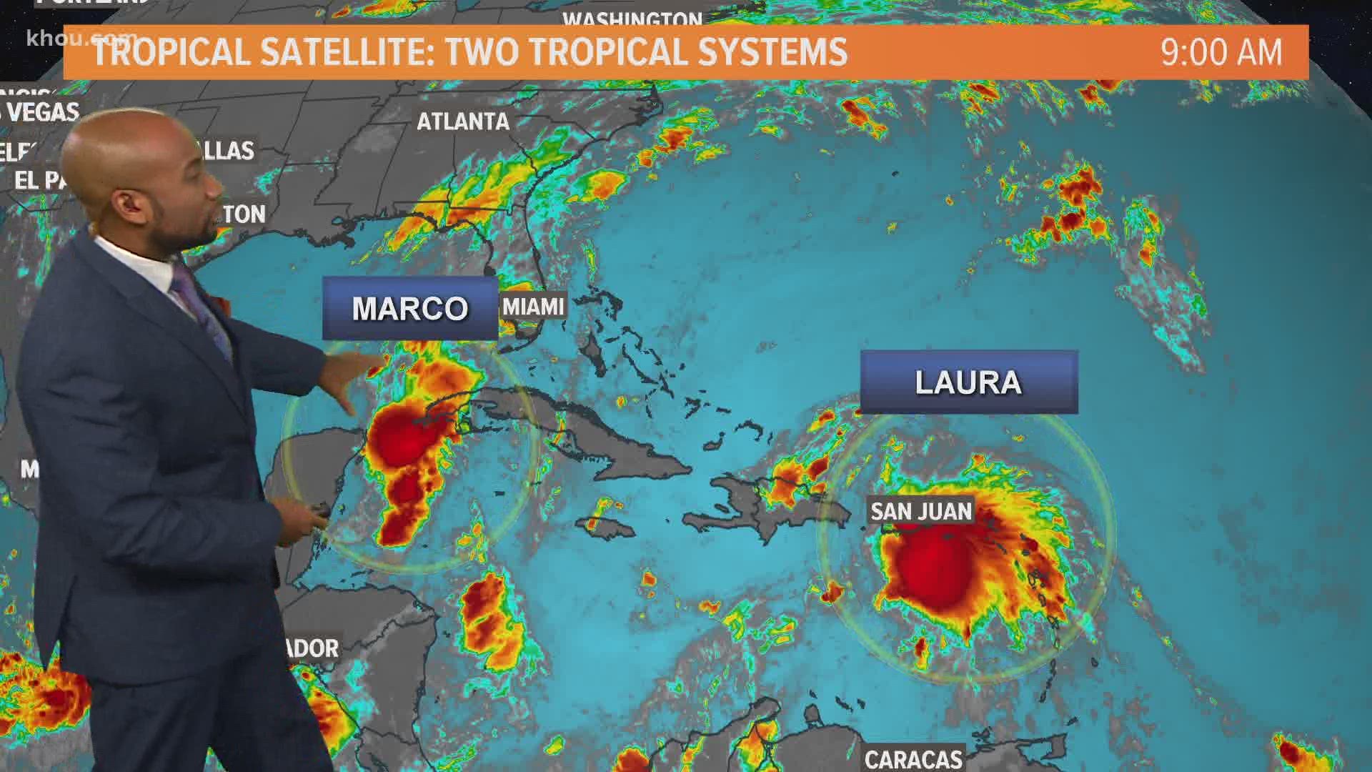 9 a.m. forecast | Tropical Storm Marco and Laura path and models | khou.com