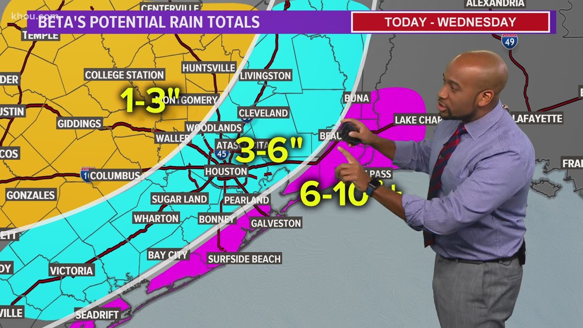 Tropical Storm Beta track and rainfall update | 4 p.m. Sept. 21, 2020 ...