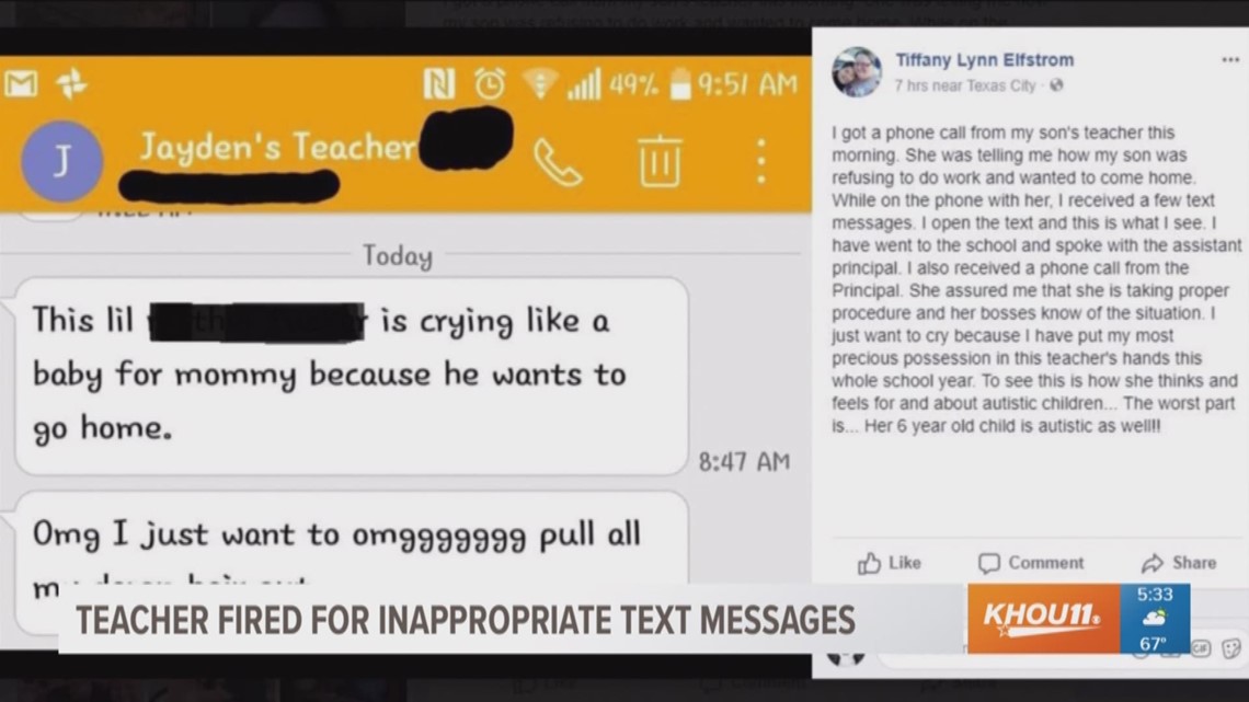 Texas City teacher fired for inappropriate text messages | khou.com
