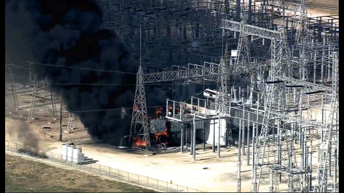 Photos: Large fire at CenterPoint substation in Texas City | khou.com