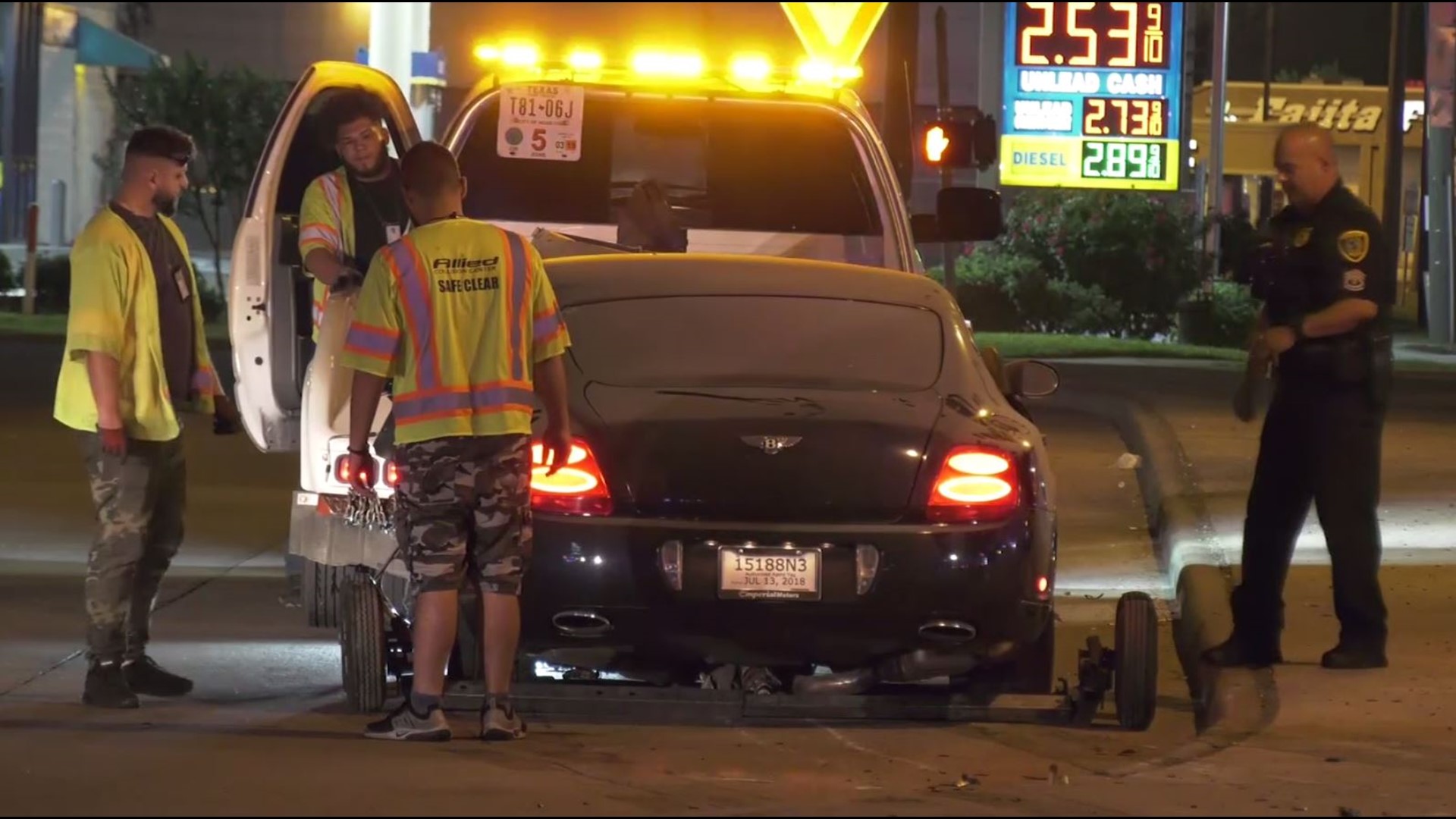 Bentley destroyed when chase ends in fiery crash in southwest Houston ...