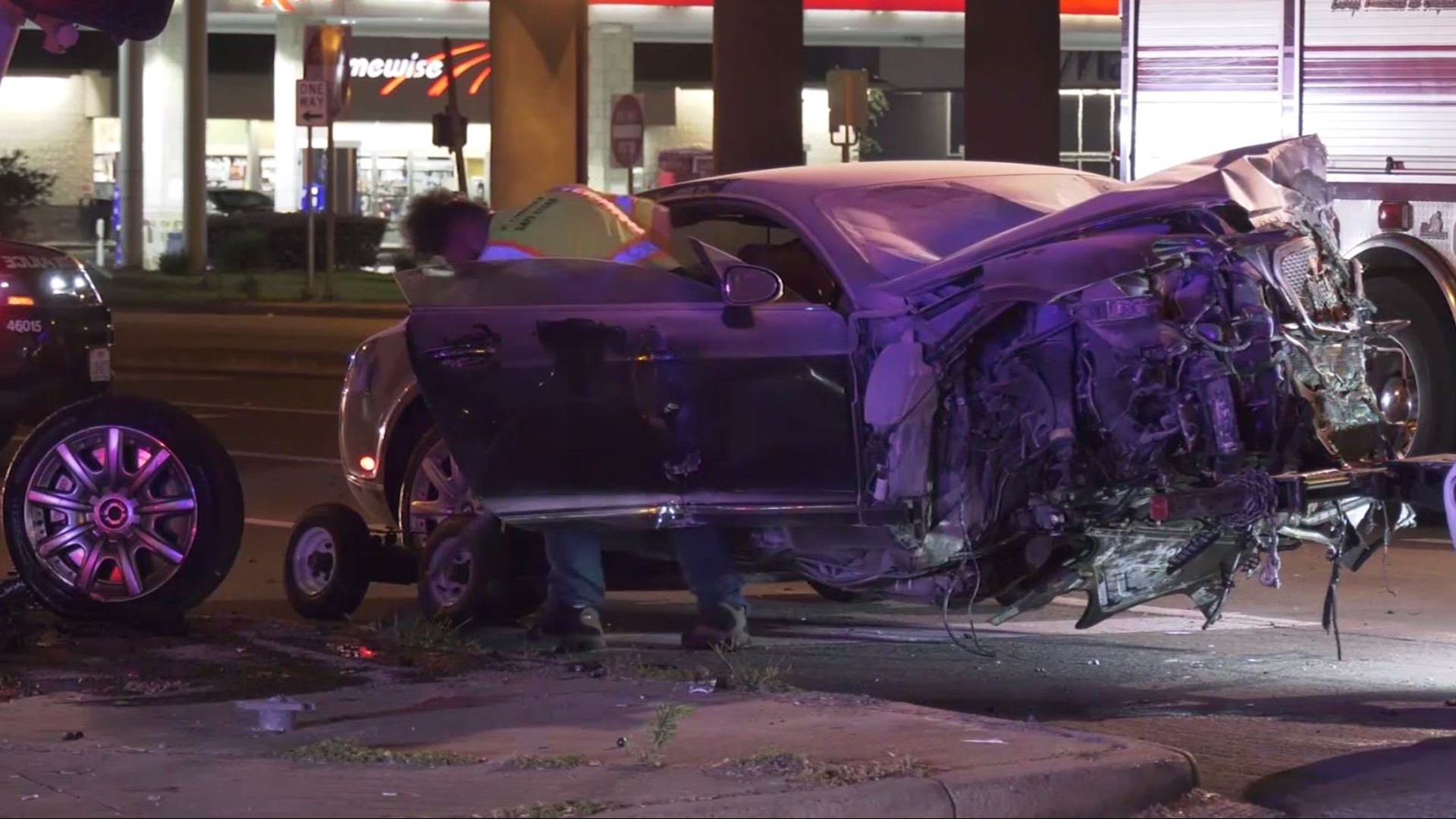 Bentley destroyed when chase ends in fiery crash in southwest Houston ...