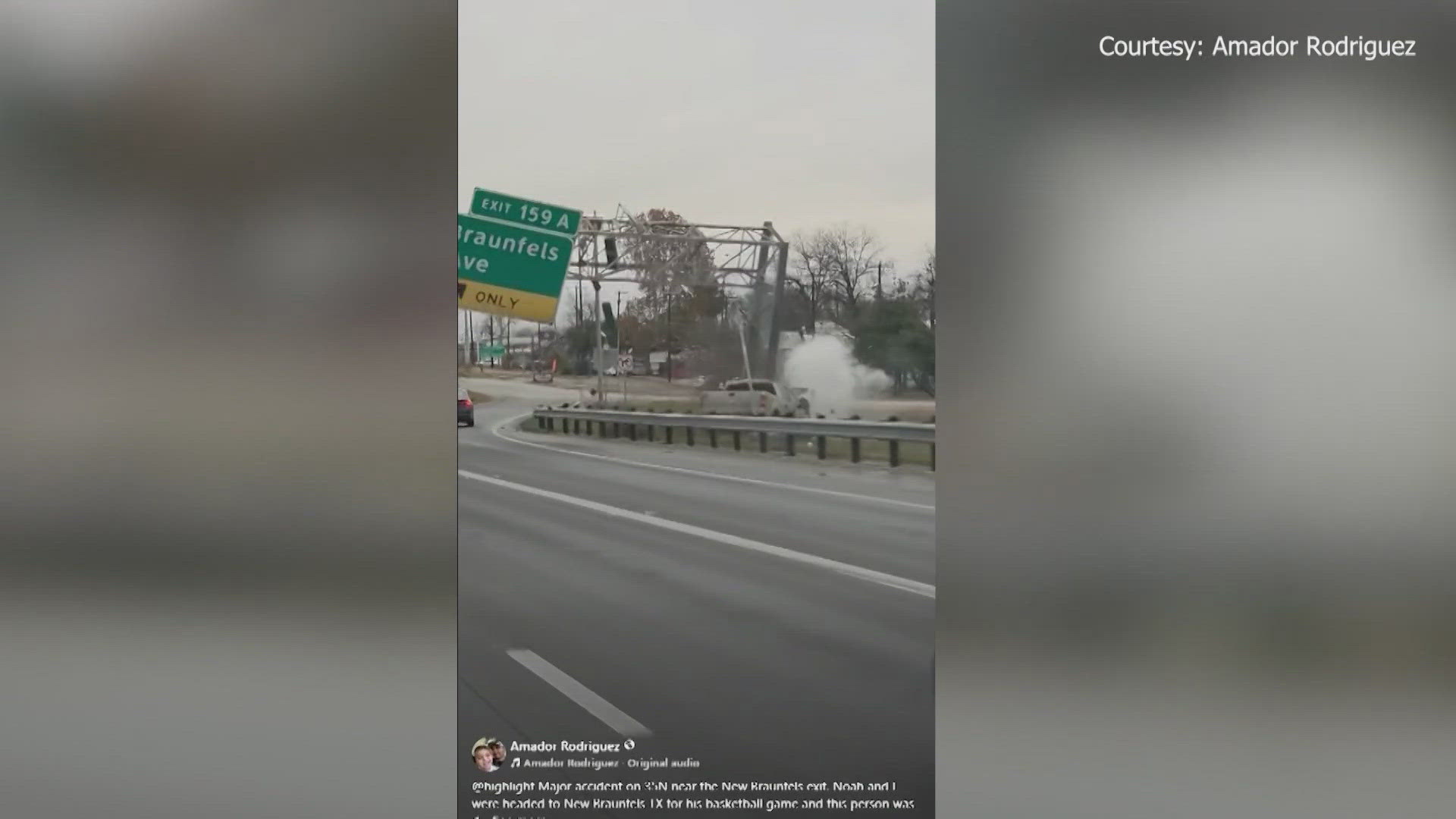 Viral video shows pickup truck slam into interstate sign in Central ...